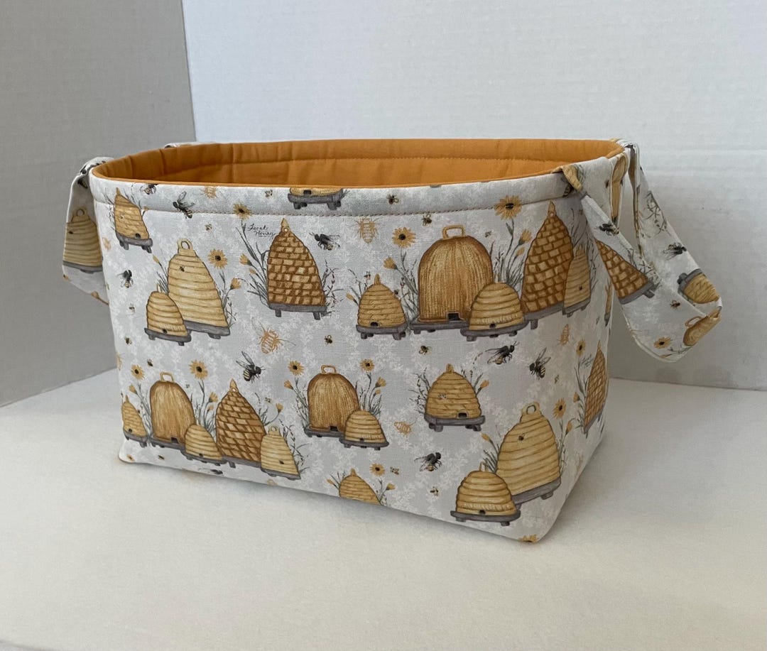 Bee Skep Fabric Basket/honey Bee Gift Basket/ Storage and Organization ...