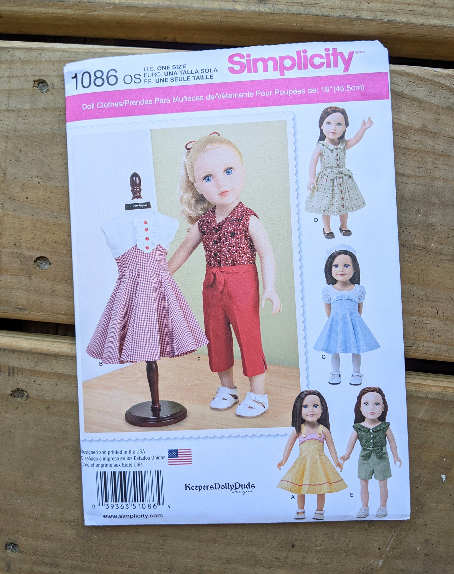 Simplicity Doll Patterns for 18 Dolls, Never Used Sewing Patterns, 1134 ...