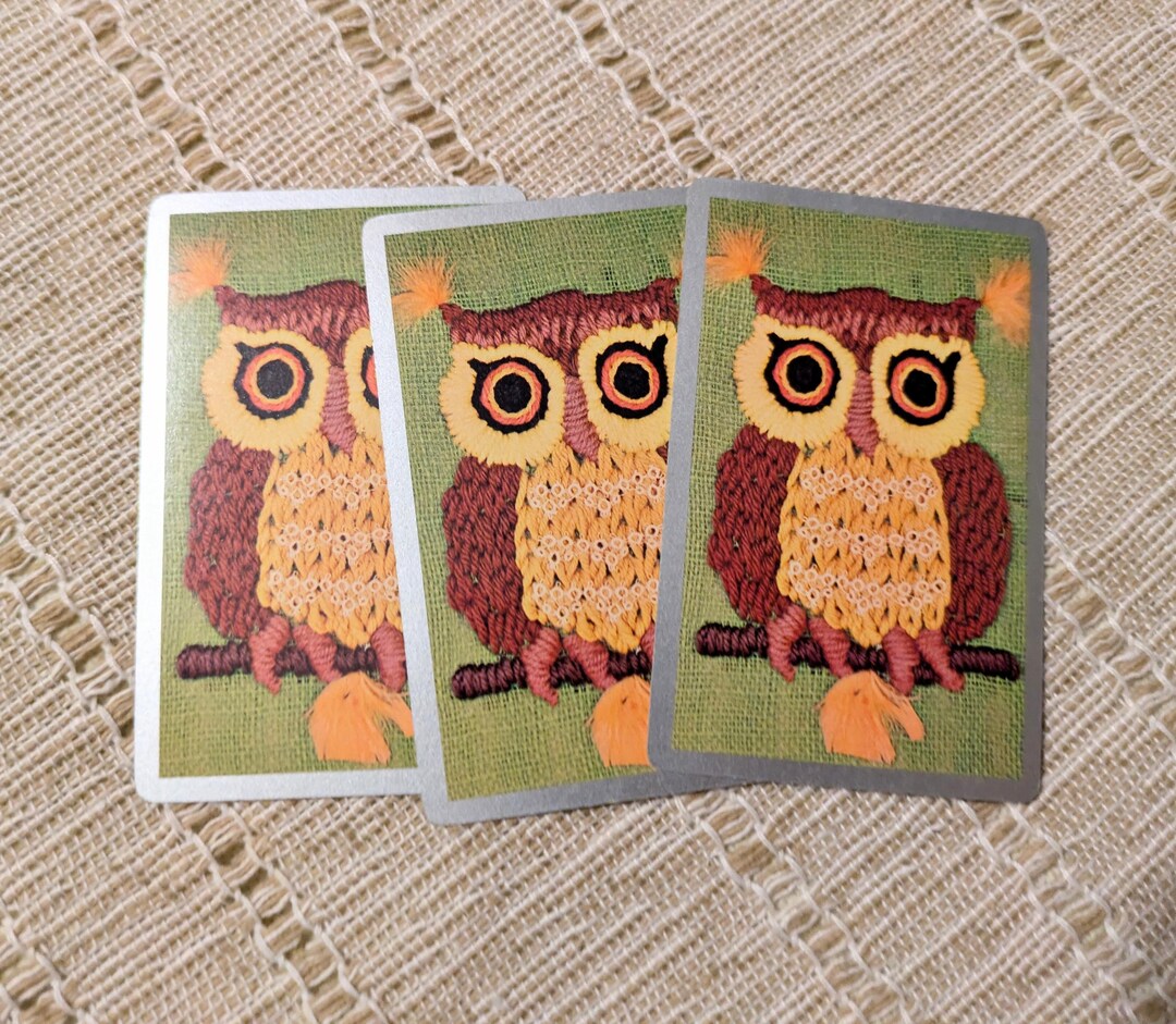 Vintage Macrame Owl Playing Cards: Congress Cel-u-tone Finish - Etsy