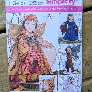 Simplicity Doll Patterns for 18 Dolls, Never Used Sewing Patterns, 1134 ...