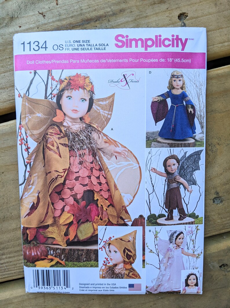 Simplicity Doll Patterns for 18 Dolls, Never Used Sewing Patterns, 1134, 3551, 1086, Sewing ...