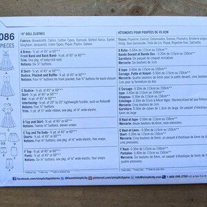 Simplicity Doll Patterns for 18 Dolls, Never Used Sewing Patterns, 1134 ...