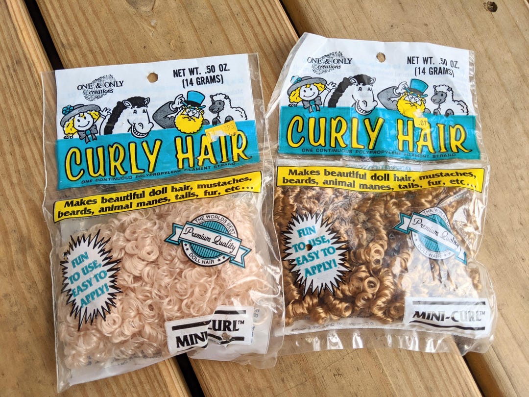 Vintage Craft Curly Hair, Doll Making, Craft Mini Curl Hair, .50 Oz ...