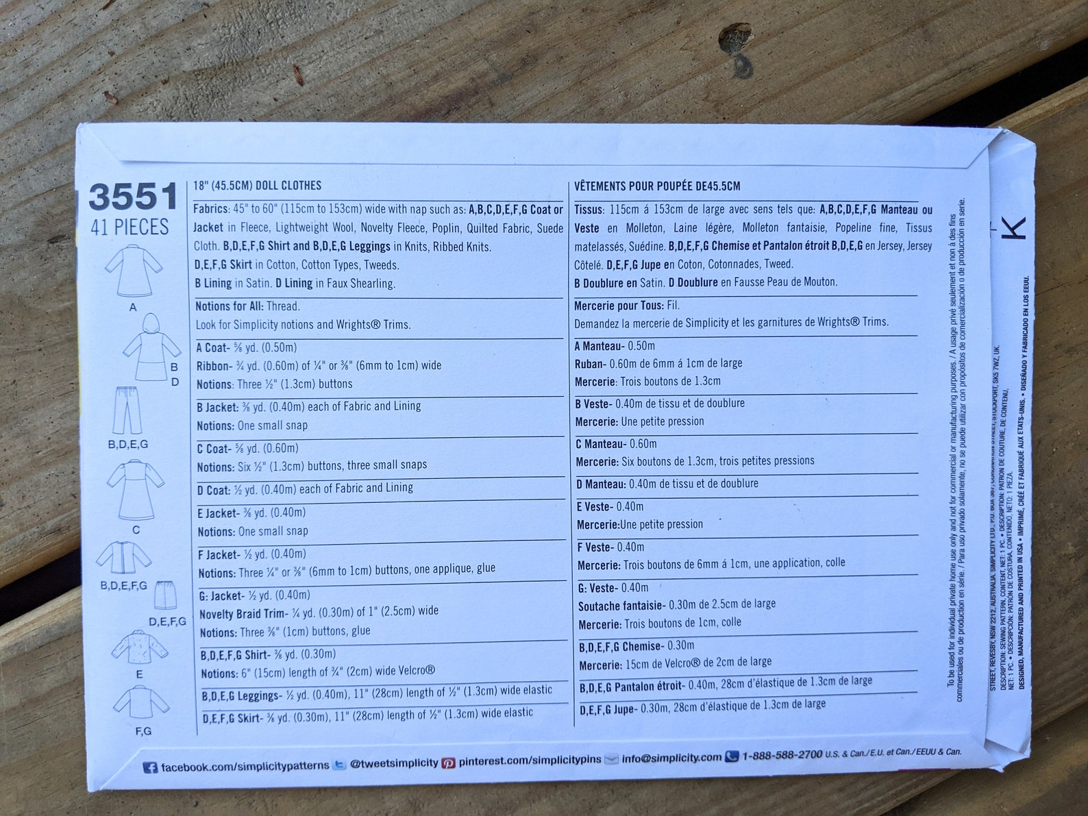 Simplicity Doll Patterns for 18 Dolls, Never Used Sewing Patterns, 1134 ...