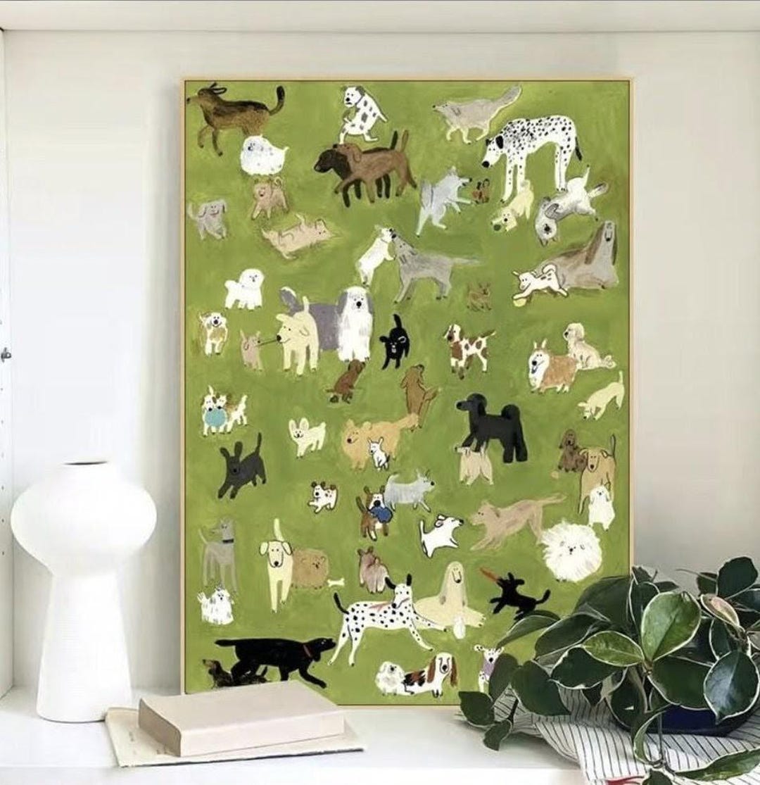 Póster con diseño de parque para perros, decoración para mascotas, arte ...