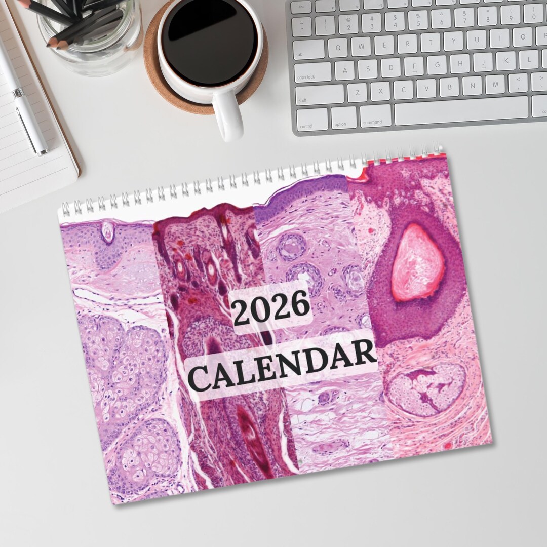 Dermatology Wall Calendar 2026, Pathology Stain Histology Lab Gift - Etsy