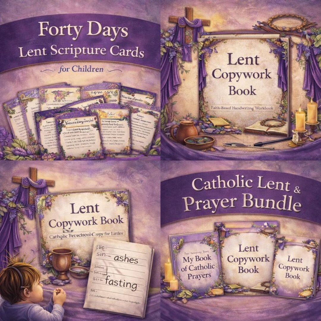 Catholic Lent & Prayer Bundle for Children: Homeschool Faith Pack ...