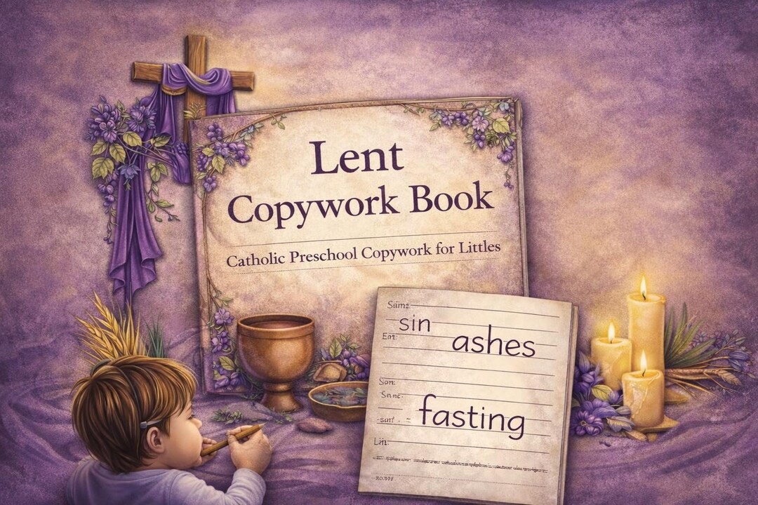 Lent Copywork for Littles: Catholic Preschool Handwriting | Early ...