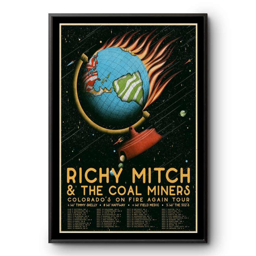 Richy Mitch & the Coal Miners 2025 Tour Poster Print Colorado Folk Art ...