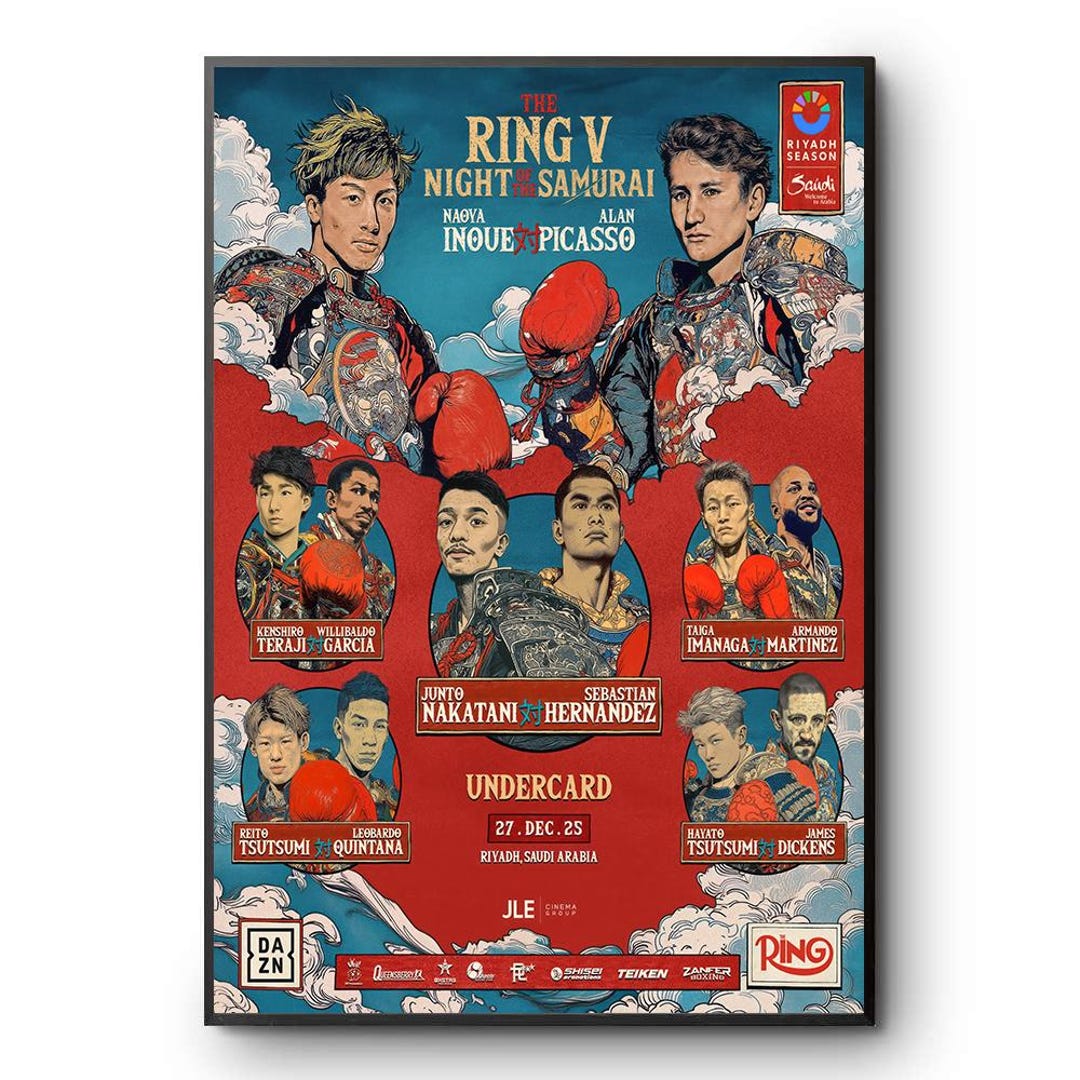 The Ring V Night of the Samurai 2025 Boxing Poster Riyadh Event Print ...