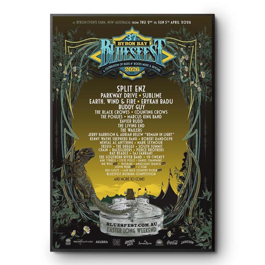 Byron Bay Bluesfest 2026 Australia Musik Festival Poster Lineup ...