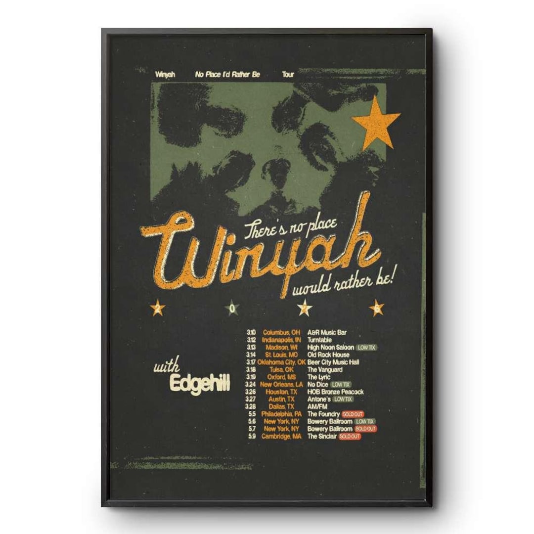Winyah No Place I'd Rather Be Tour Poster With Edgehill 2026 Concert - Etsy