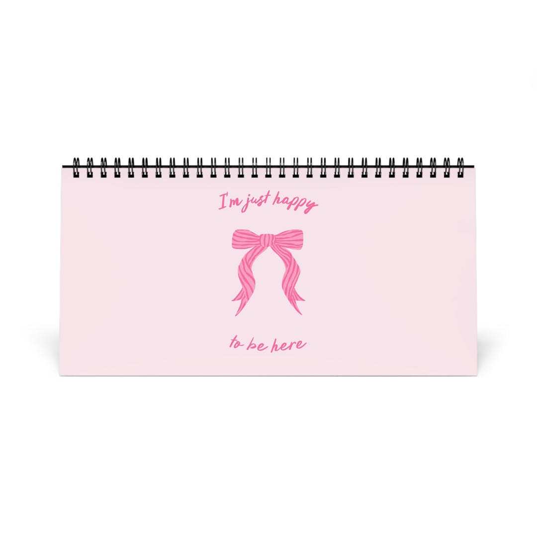 Pink Bow Desk Calendar | Customizable Layout, 10x5" - Etsy