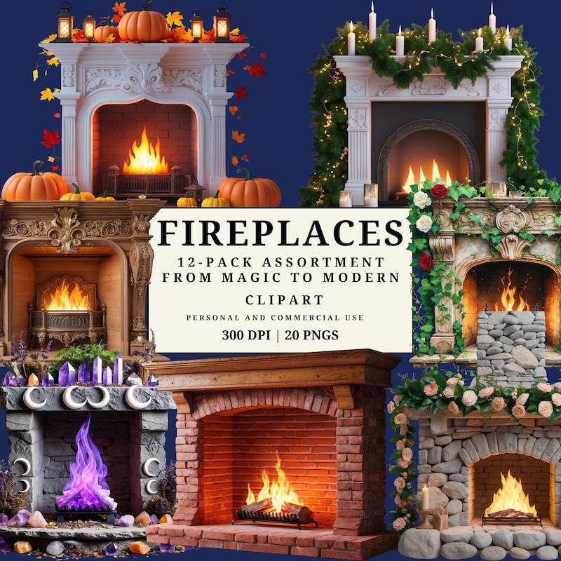 Winter Fire Mantle Decor - Etsy