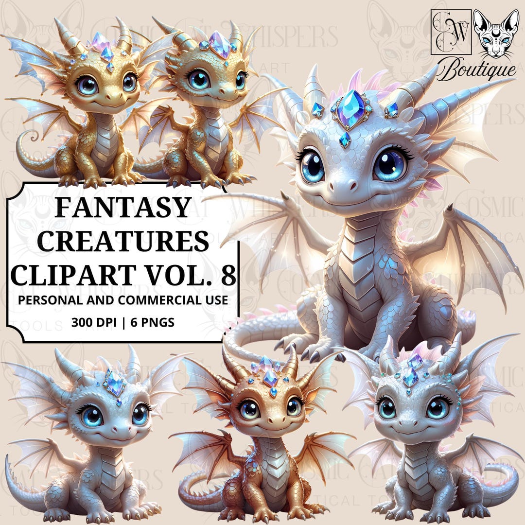 Fantasy Dragon Clipart, Cute Baby Dragon Pngs, Crystal Dragon Clipart ...