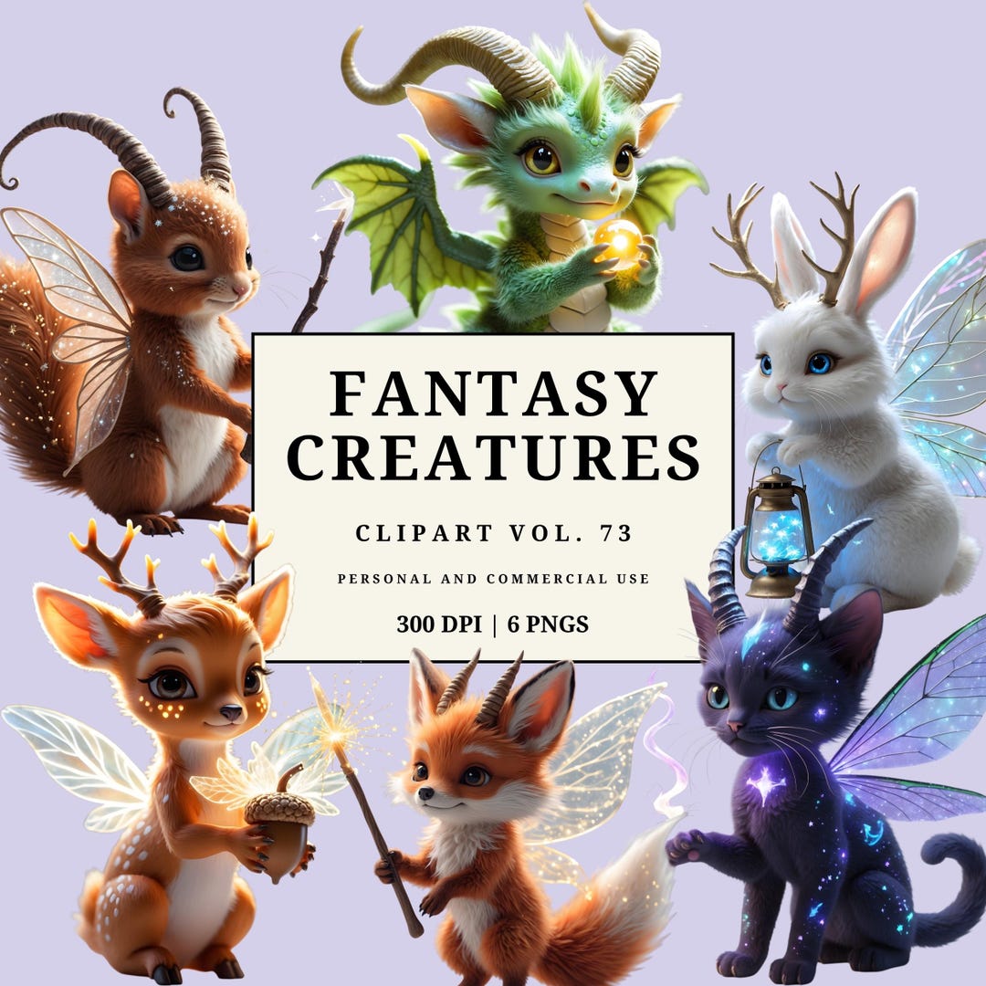 Fantasy Creatures Clipart, Magical Animal Pngs, Fairy, Woodland ...