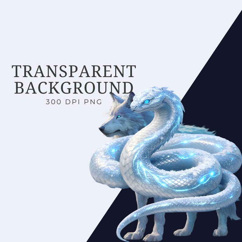 Ice Serpent Clipart, Snow Dragon Snake PNG, Winter Fantasy Serpent Art ...