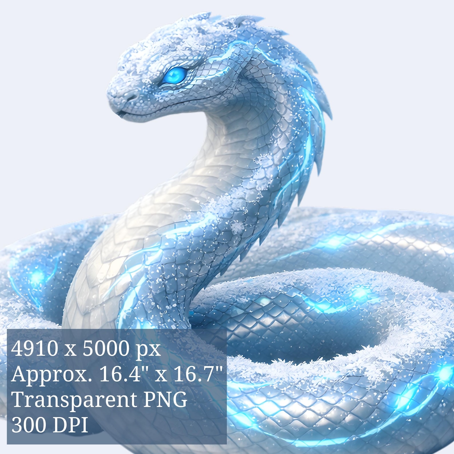 Ice Serpent Clipart, Snow Dragon Snake PNG, Winter Fantasy Serpent Art ...