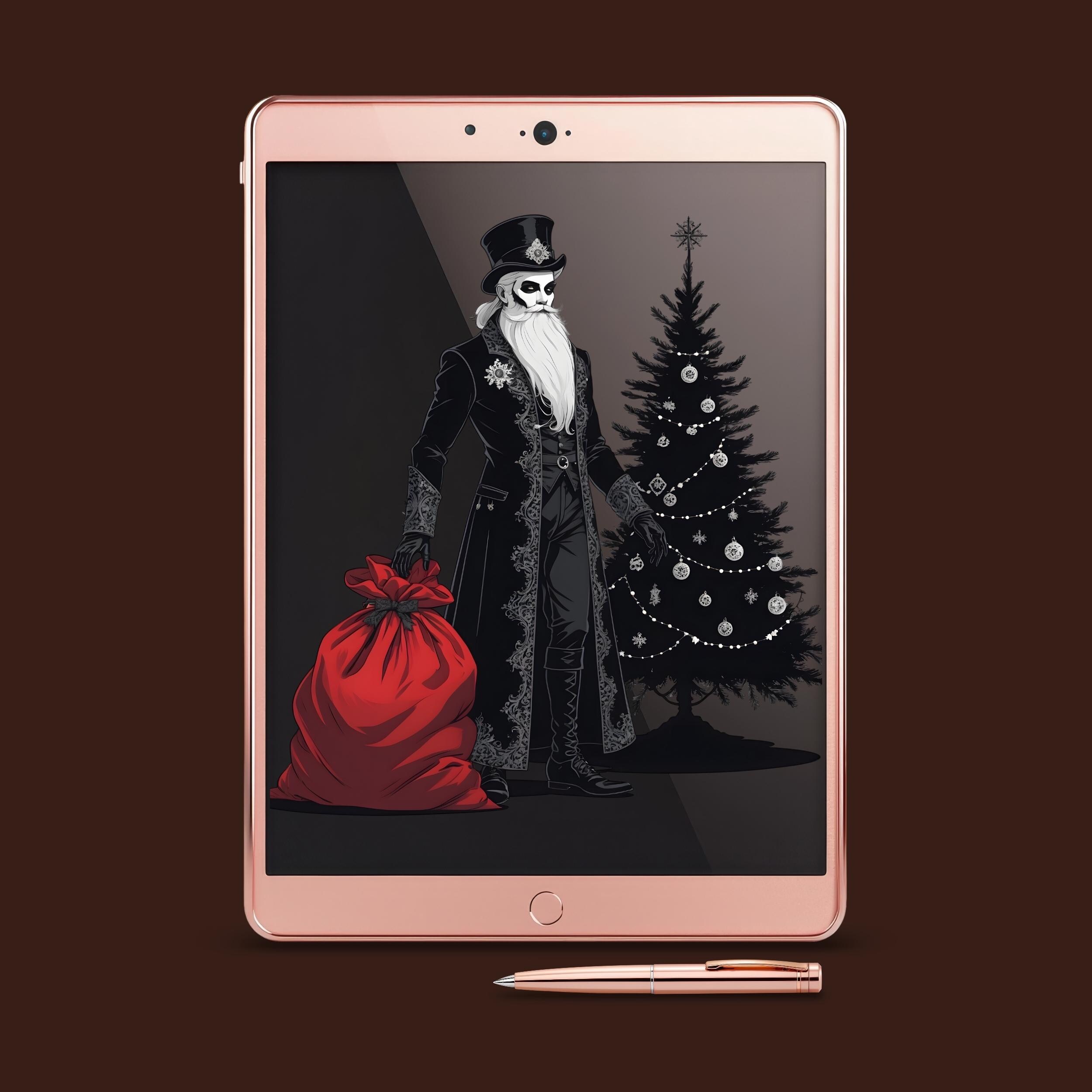 Goth Santa Clipart Pack | Dark Christmas Pngs | Gothmas Santa Claus ...