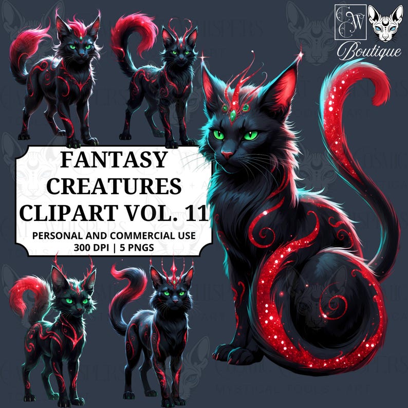 Fantasy Creatures Clipart Deluxe Bundle Vol. 11–20 | Mystical Animal ...
