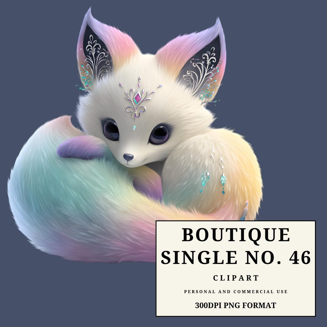 Pastel Crystal Fox Clipart PNG, Fantasy Fox Illustration, Magical ...