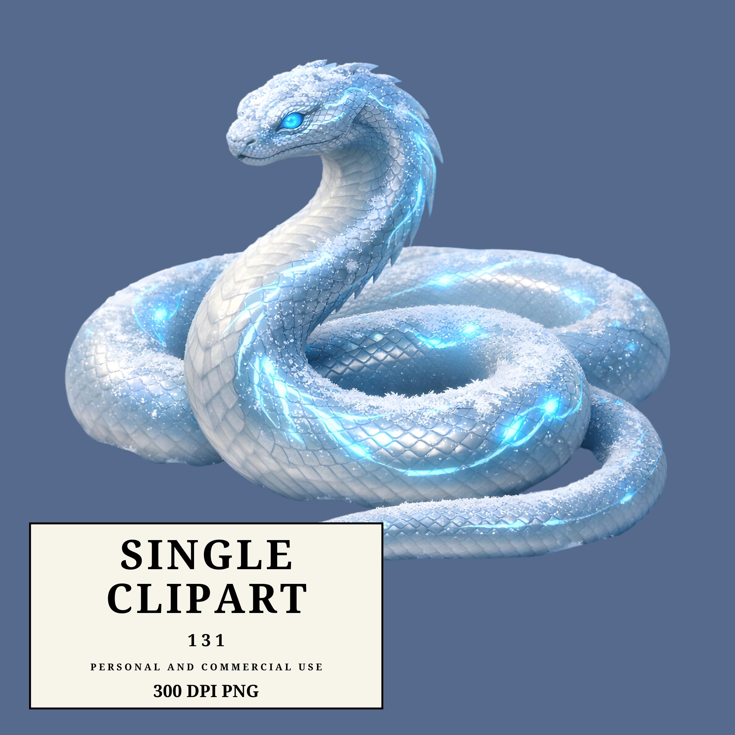 Ice Serpent Clipart, Snow Dragon Snake PNG, Winter Fantasy Serpent Art ...