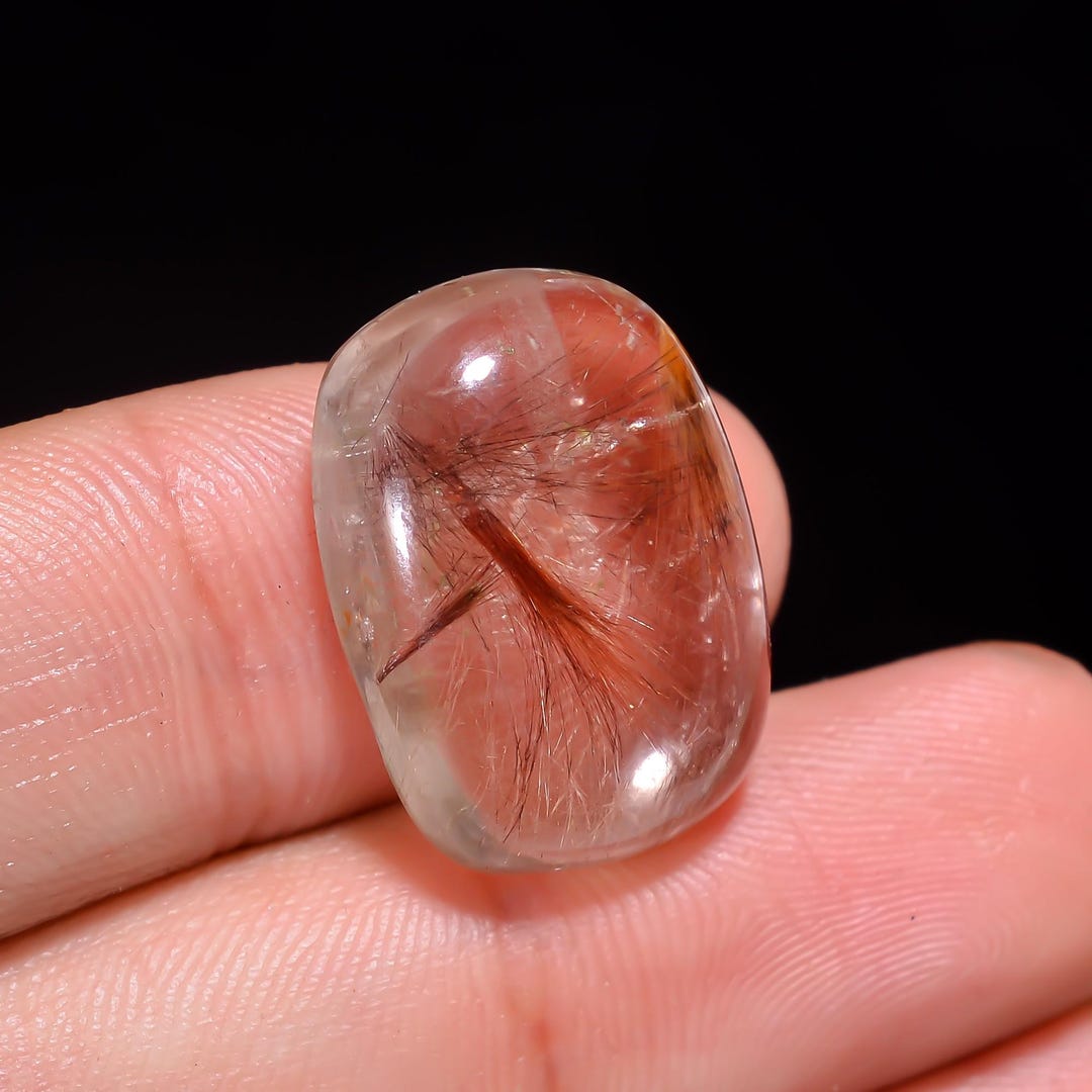 Natural Copper Rutile Quartz Cabochon, Radiant Shape Gemstone 20x14x8mm ...