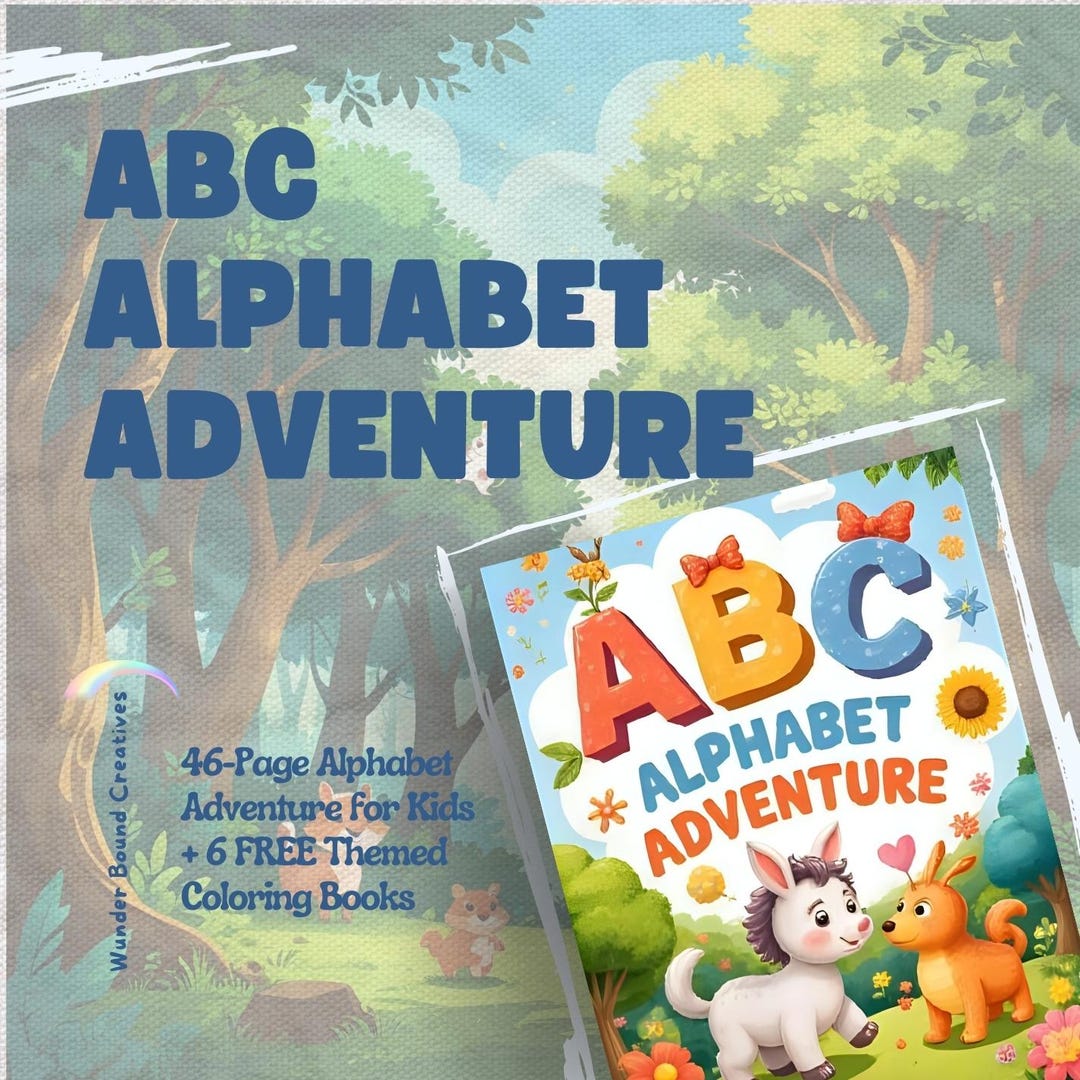 A to Z Alphabet Adventure Activity Book | 46-page Printable Kids ...