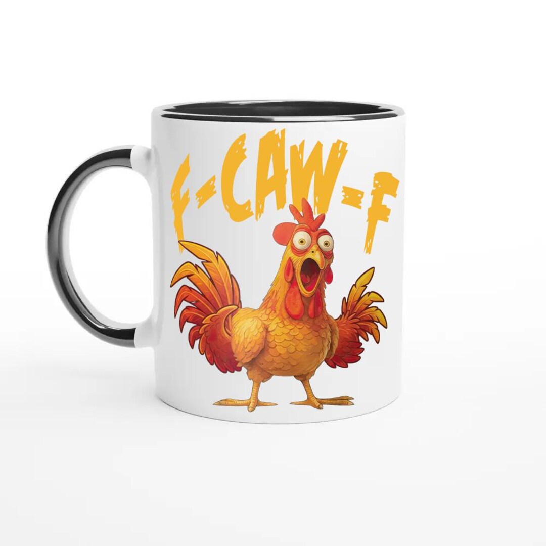 F-CAW-F Chicken Mug – Funny Rooster Coffee Cup Joke Gift for Morning ...