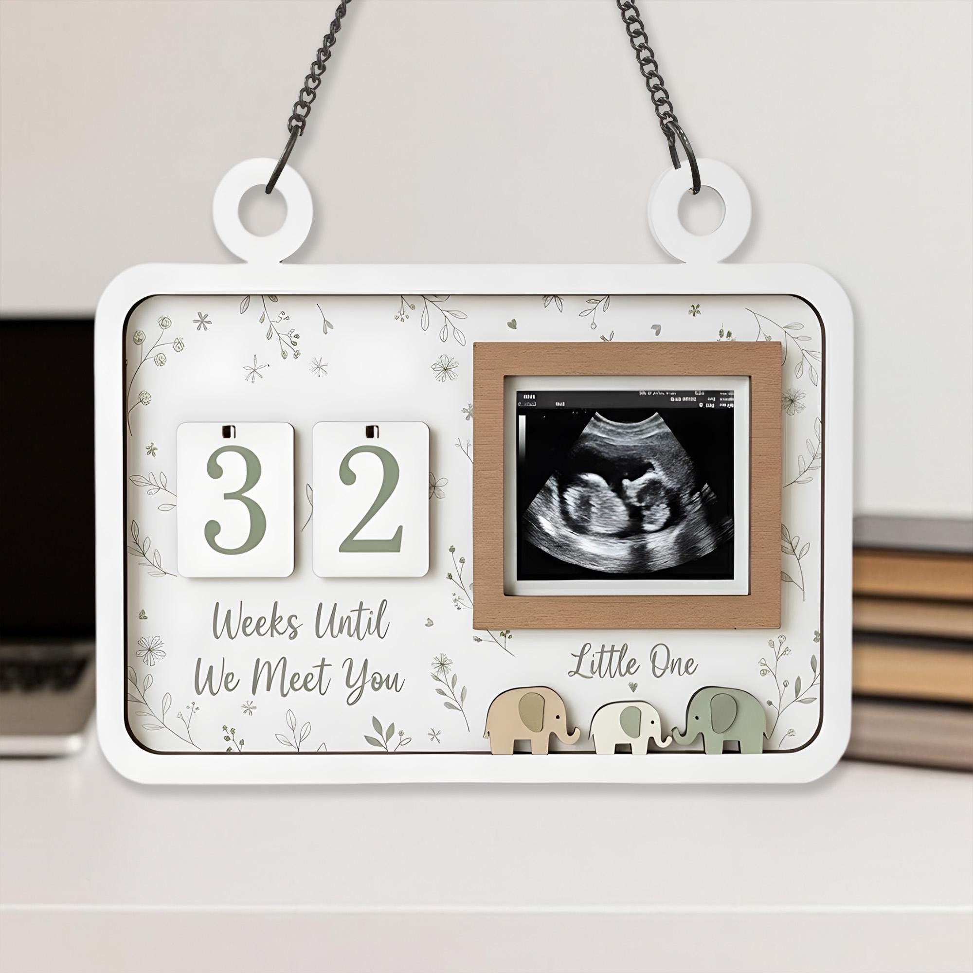 Personalized Ultrasound Pregnancy Countdown Sign, Weeks Until We Meet ...