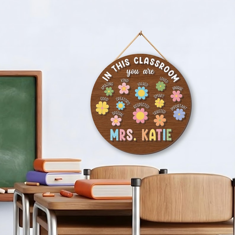 Personalized Classroom Door Sign 2026, Teacher Name Classroom Decor ...