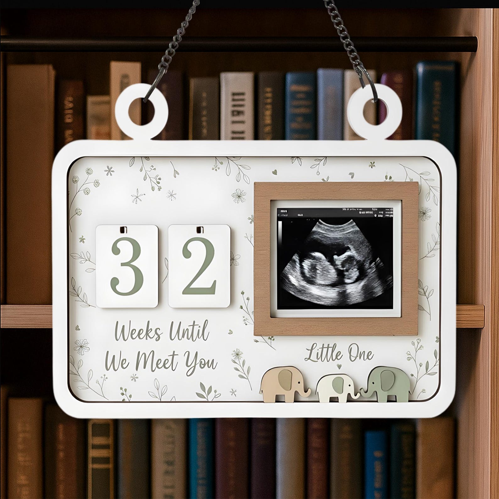 Personalized Ultrasound Pregnancy Countdown Sign, Weeks Until We Meet ...