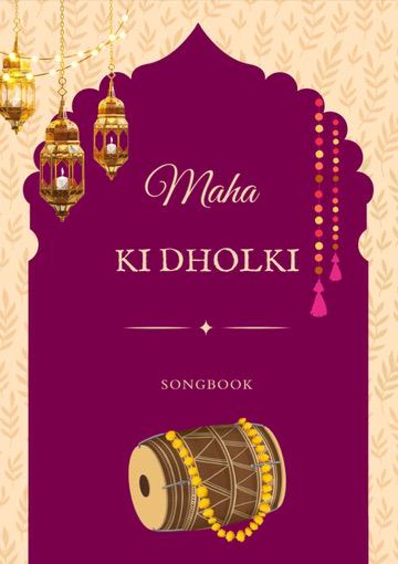 DIGITAL DOWNLOAD Modern Dholki Book, Mayoun Mehndi Song Book Desi Song ...