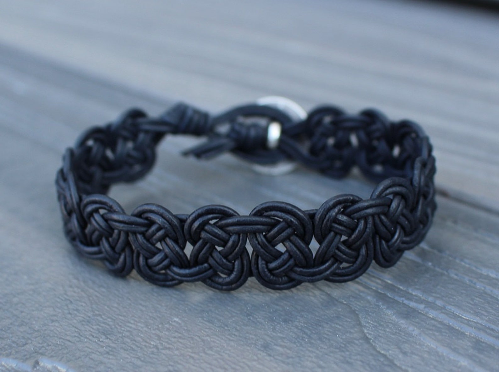 Leather Celtic Knot Bracelet Single Leather Wrap Bracelet - Etsy