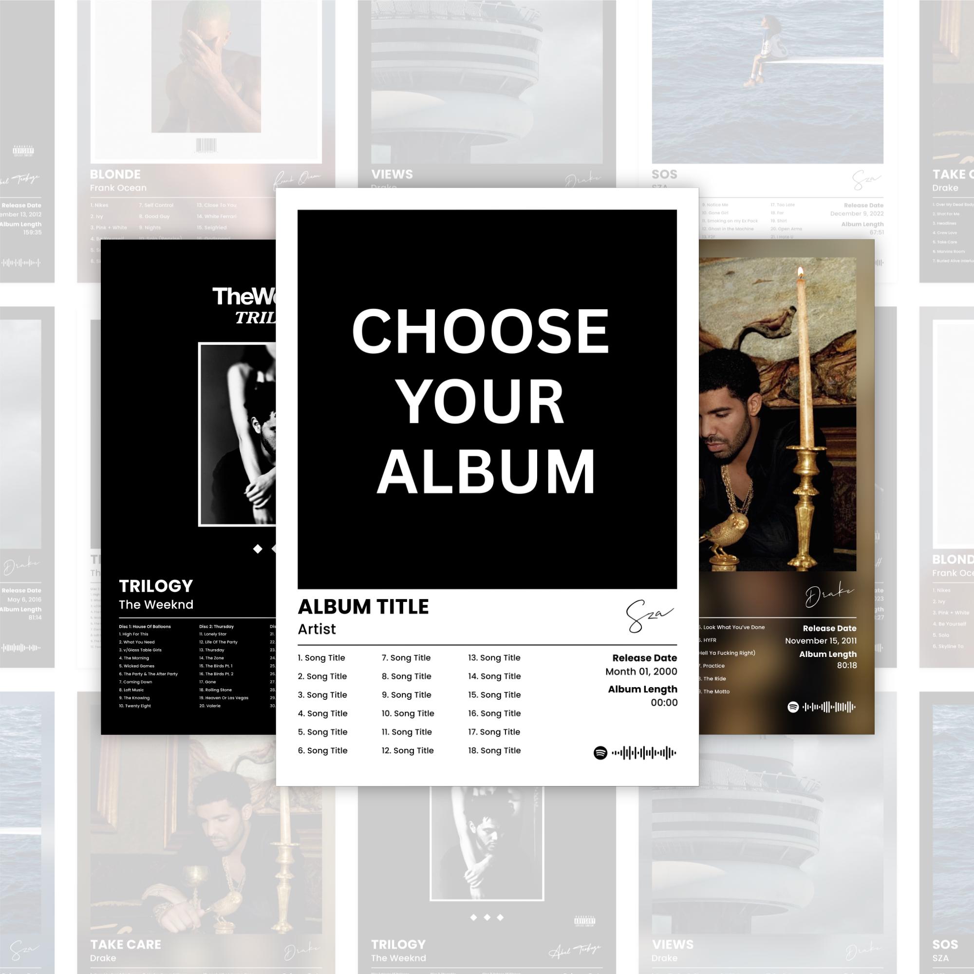 Custom Album Cover Poster Tracklist Wall Art Hiphop Decor Music Gift ...