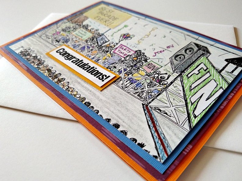 Running Congratulations Handmade Greeting Card - Best Parade Ever ...