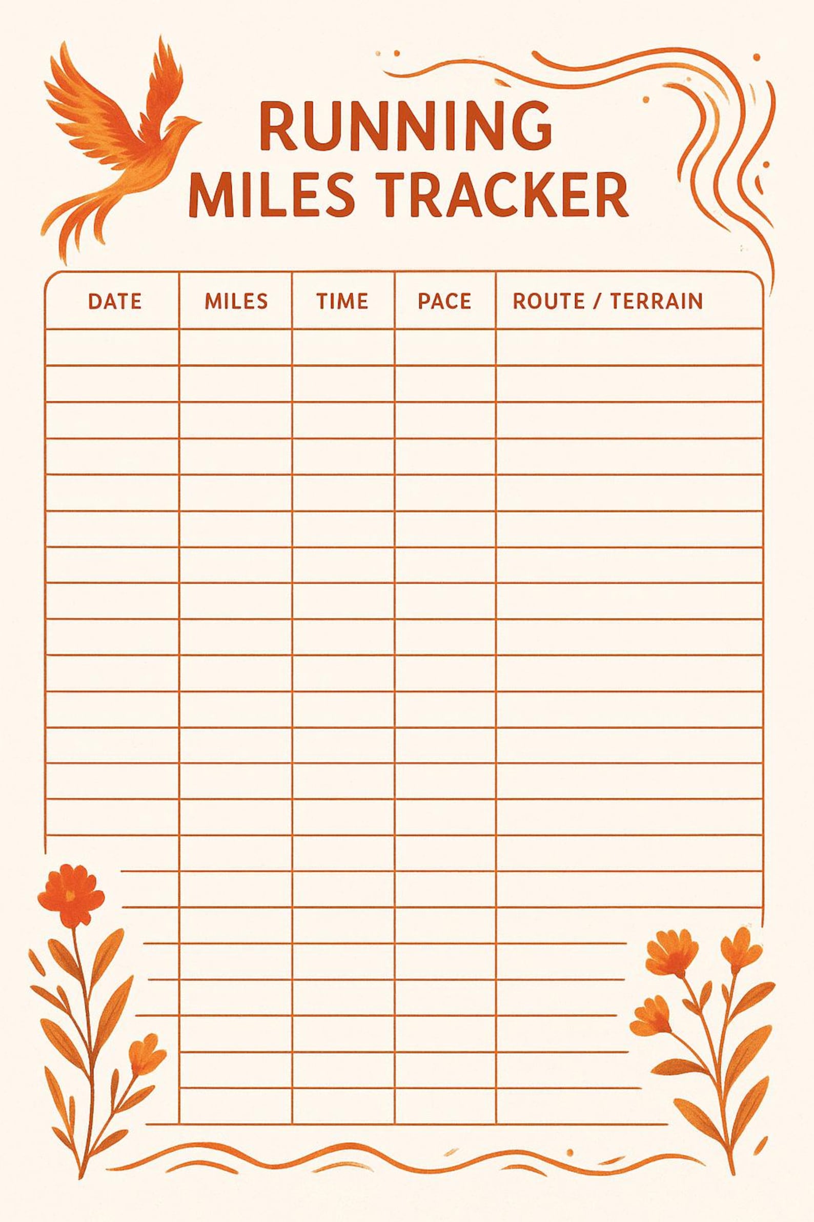 Running Miles Tracker - Digital Download - Etsy