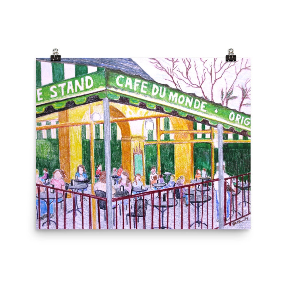 Cafe Du Monde - New Orleans - NOLA - Reproduction Colorful Art Print ...