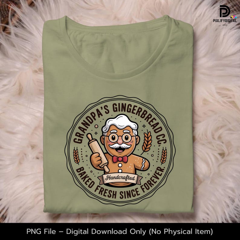 Grandpa’s Gingerbread Co PNG, Retro Christmas Baking Design, Cute ...