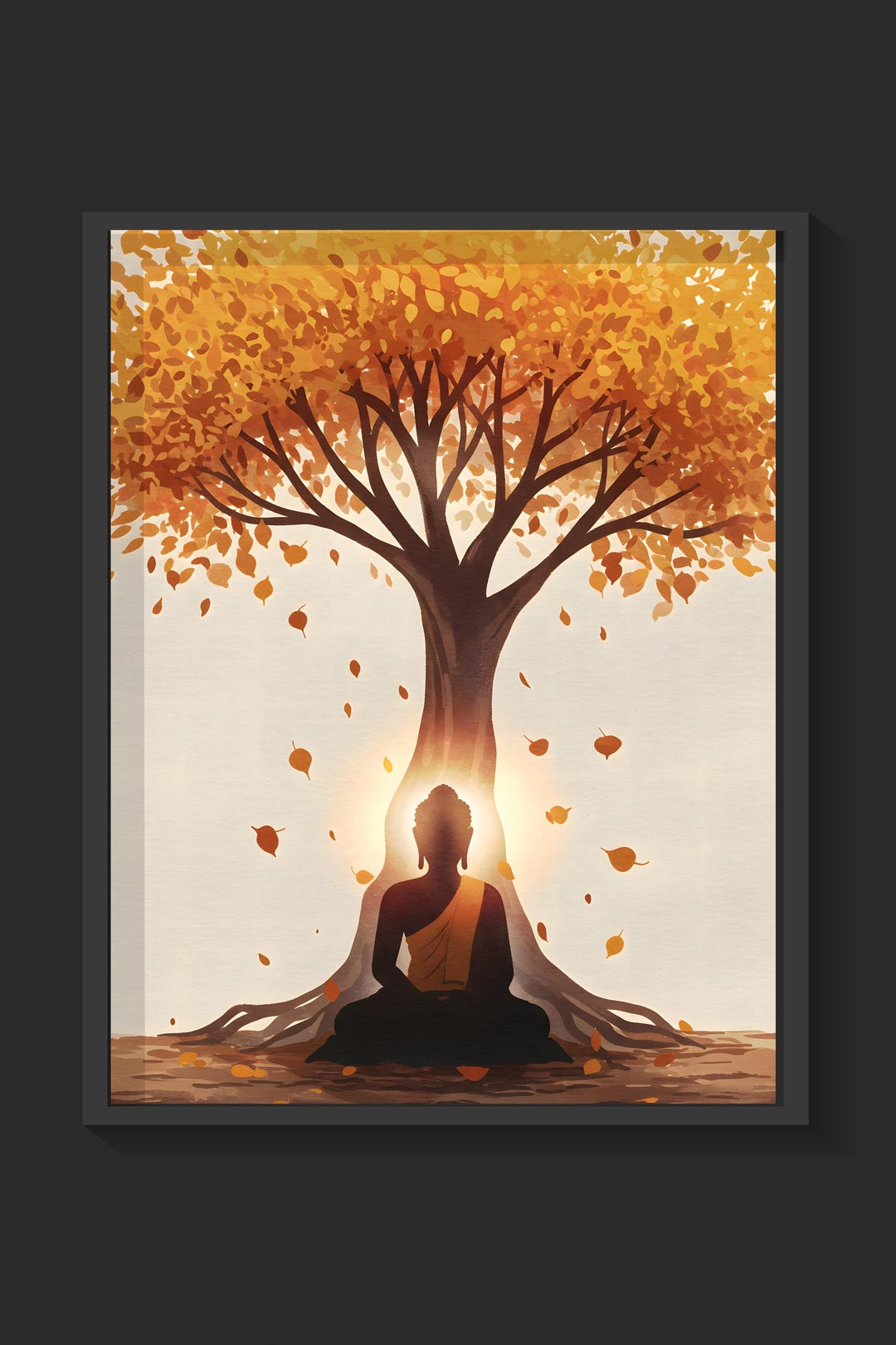 Autumn Meditation Under Tree – Printable Wall Art - Etsy