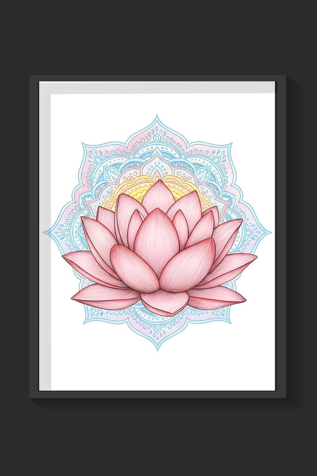 Geometric Lotus Mandala – Printable Wall Art - Etsy