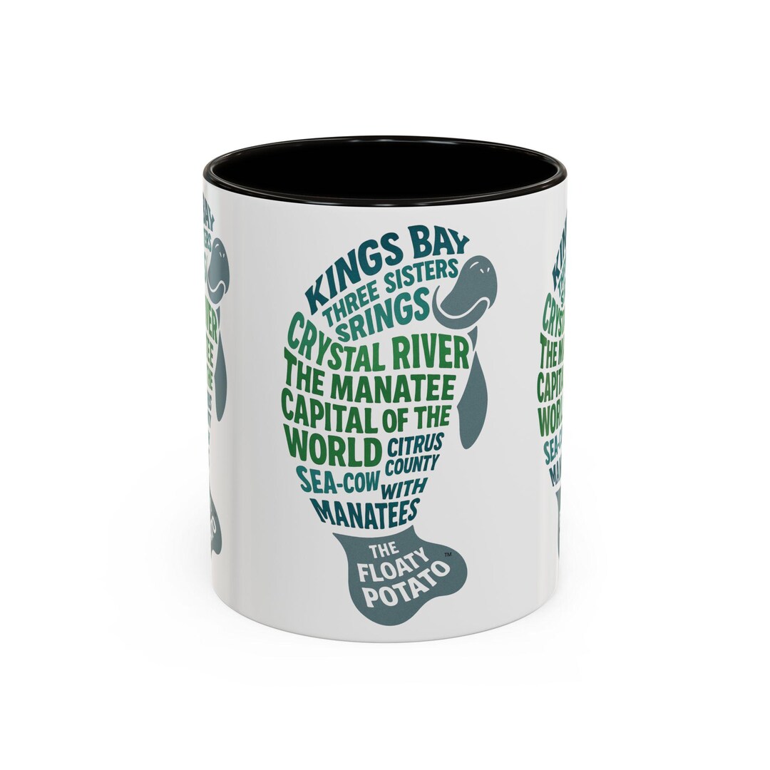 Colorful Manatee Mug: Whimsical Ceramic Coffee Cup, Gift for Nature ...
