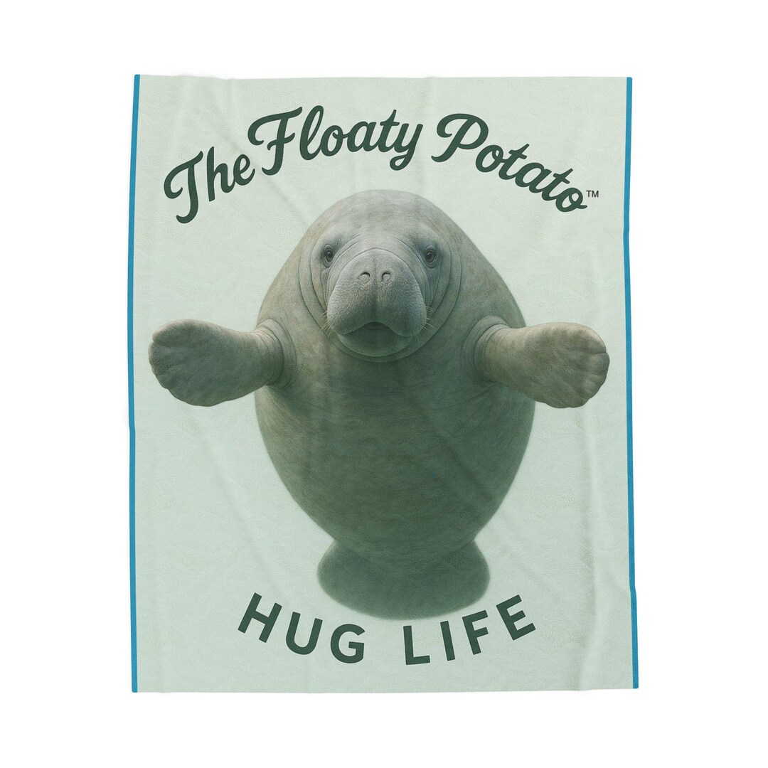 Floaty Potato Hug Life Plush Blanket: Funny Couch Throw, Manatee Gift ...