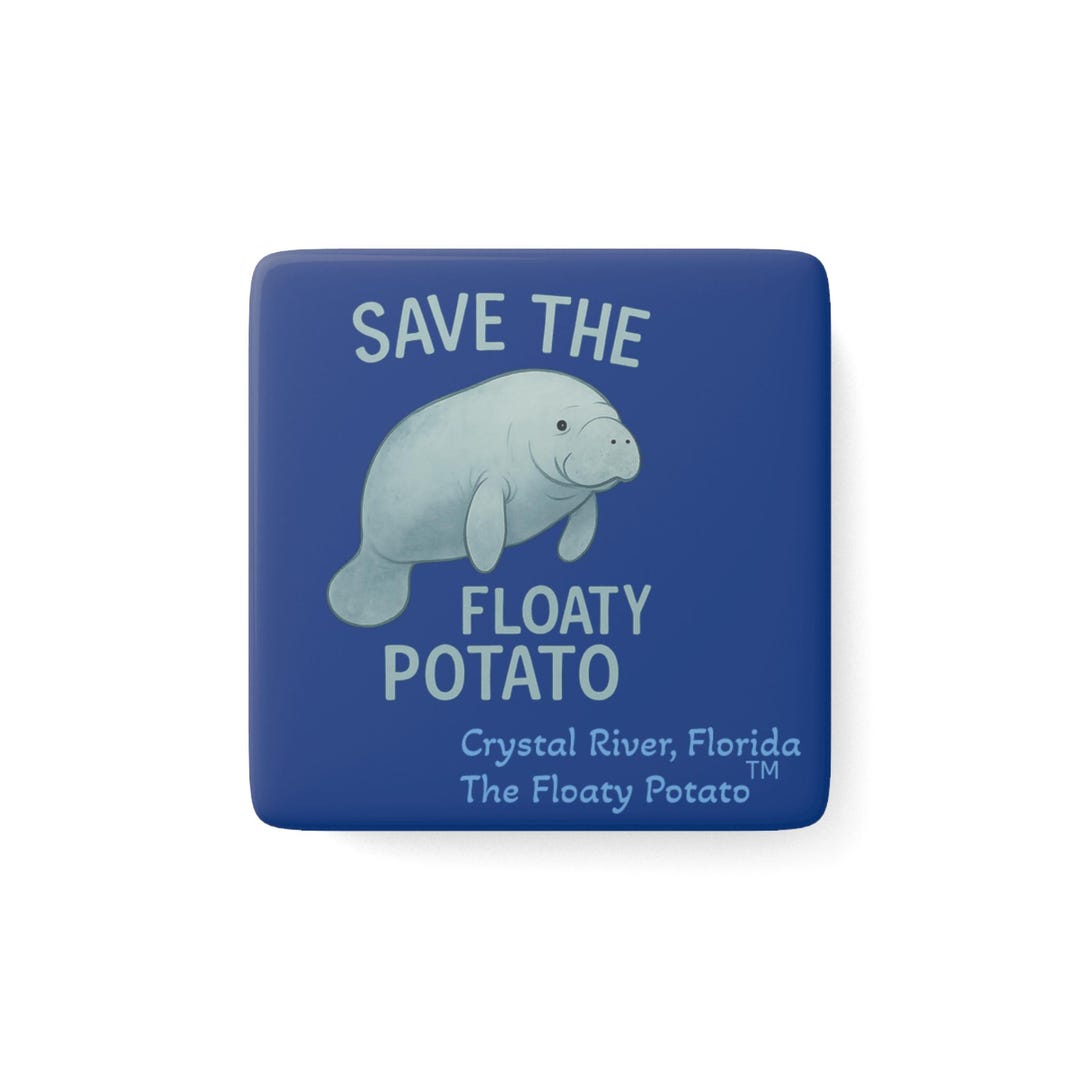 Floaty Potato Manatee Magnet: Fun Florida Souvenir - Etsy