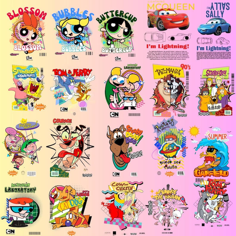 Designs Retros Cartoons 90s! Bundle X78 T Shirt Png Images - Etsy