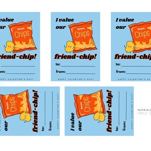 Printable Potato Chip Classroom Valentine Digital Download - Etsy