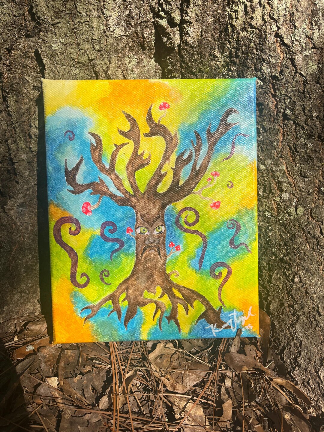 Tie-dye Tree of Life Painting - Canvas - Etsy