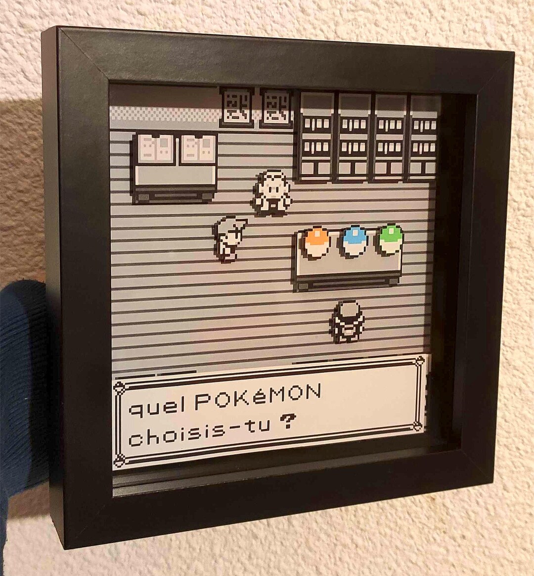 Frame - Shadow Box of Pokémon Red/blue in Pixel Art | Hand-cut and ...