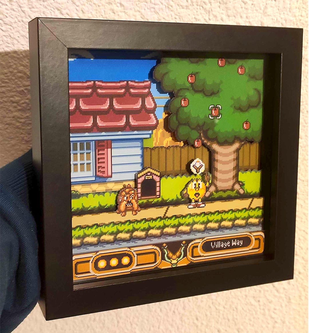 Frame - Pac-man Pixel Art Shadow Box | Hand-cut and Assembled - Etsy UK