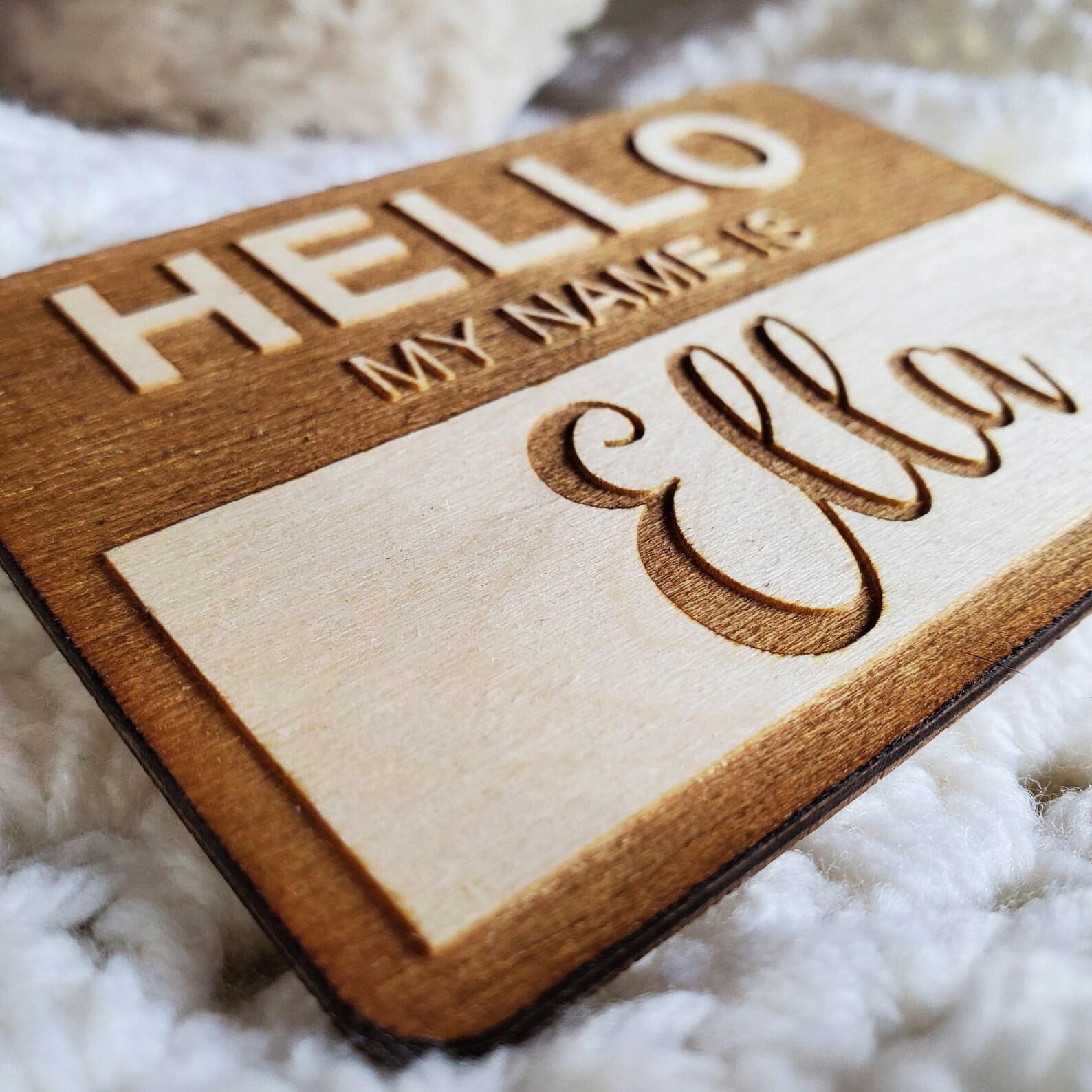 Wooden Hello My Name is Sign Birth Announcement Sign Baby - Etsy